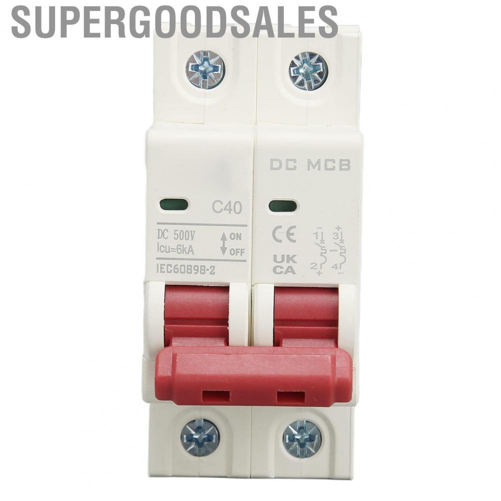 Supergoodsales DC Circuit Breaker Solar High Safety 2P 6000A Breaking 40A 500V Electromagnetic ...