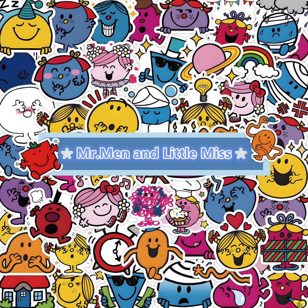 Mr.Men and Little Miss Stickers 60Pcs/Set DIY Fashion Waterproof Decals ...