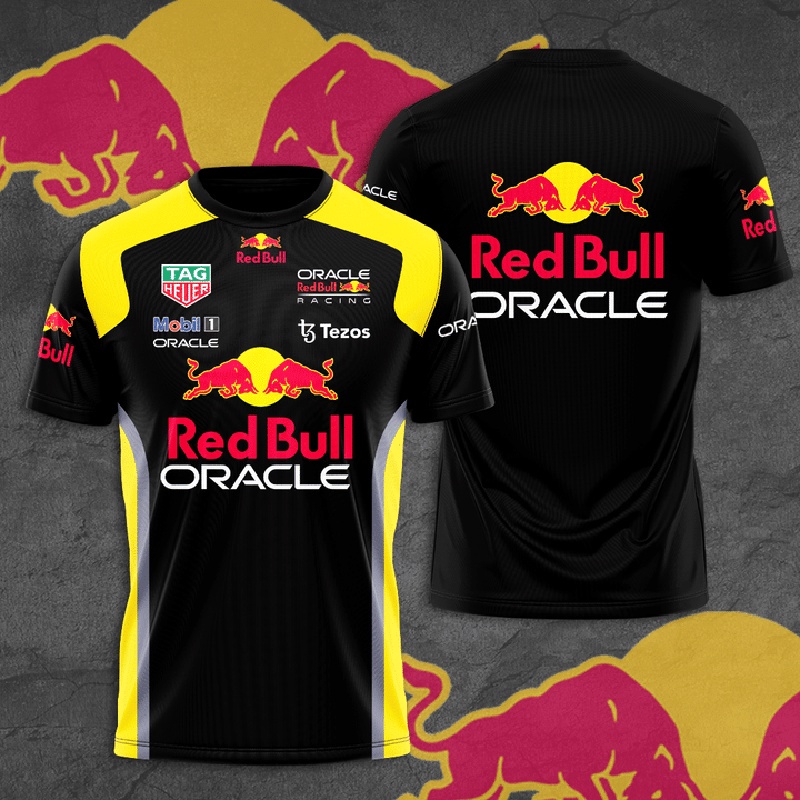 เสื้อยืดแขนสั้นลําลอง พิมพ์ลาย Formula One Red Bull Racing Team Oracle ...