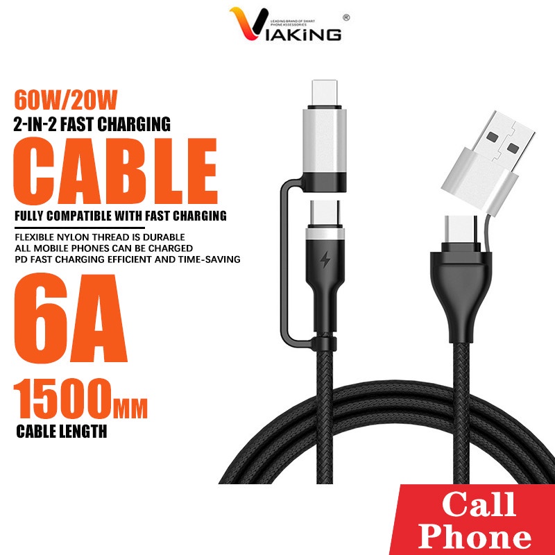 สายชาร์จเร็ว Viaking SC043 อินเทอร์เฟซ Type-C-iph Data Cable สายยาว 150 ...