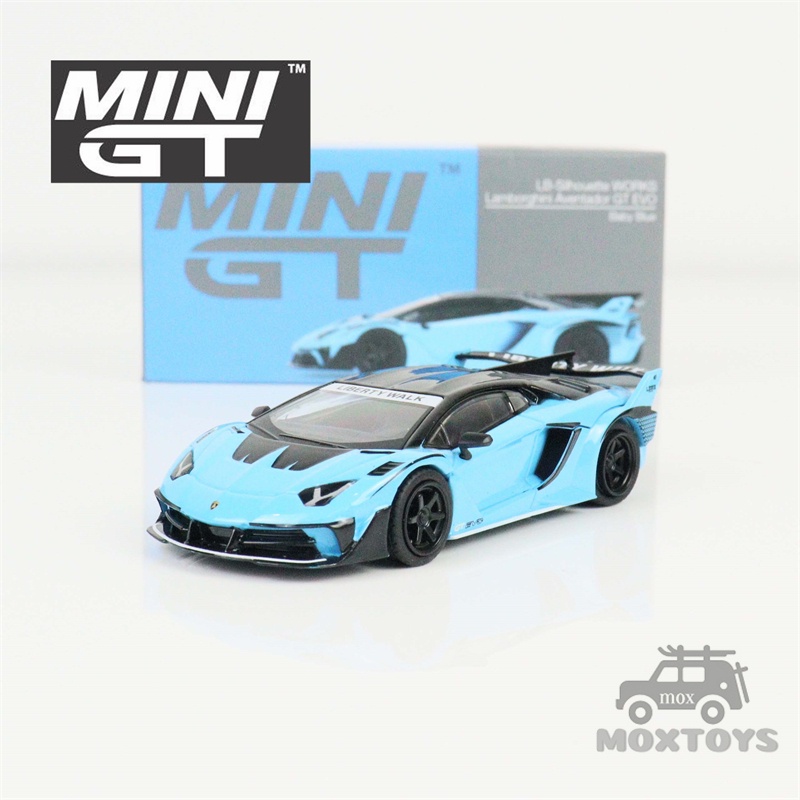 โมเดลรถยนต์ MINI GT 1:64 LBWK Aventador GT EVO Baby Blue Diecast ของ ...
