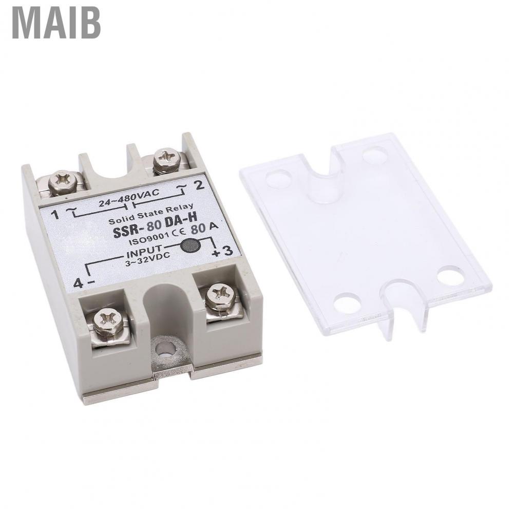 Maib Single Phase Solid State Relay Metal PBT Corrosion SSR Module 80A ...