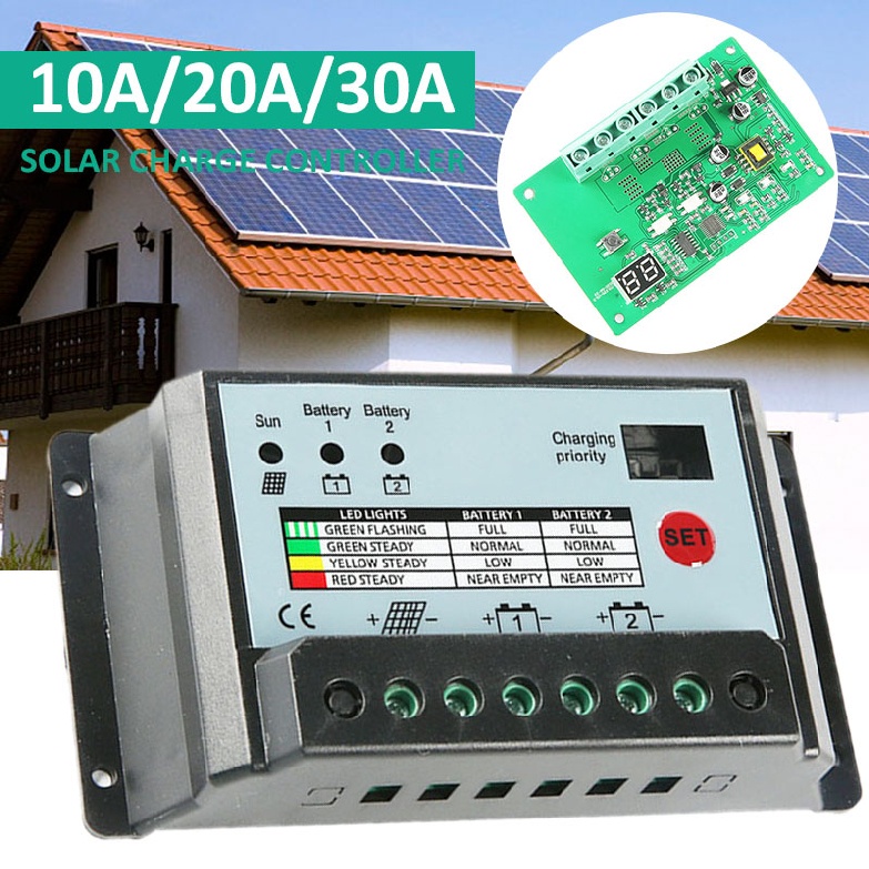 New PWM Dual Battery Solar Charge Controller / Regulator for 12V 24V ...