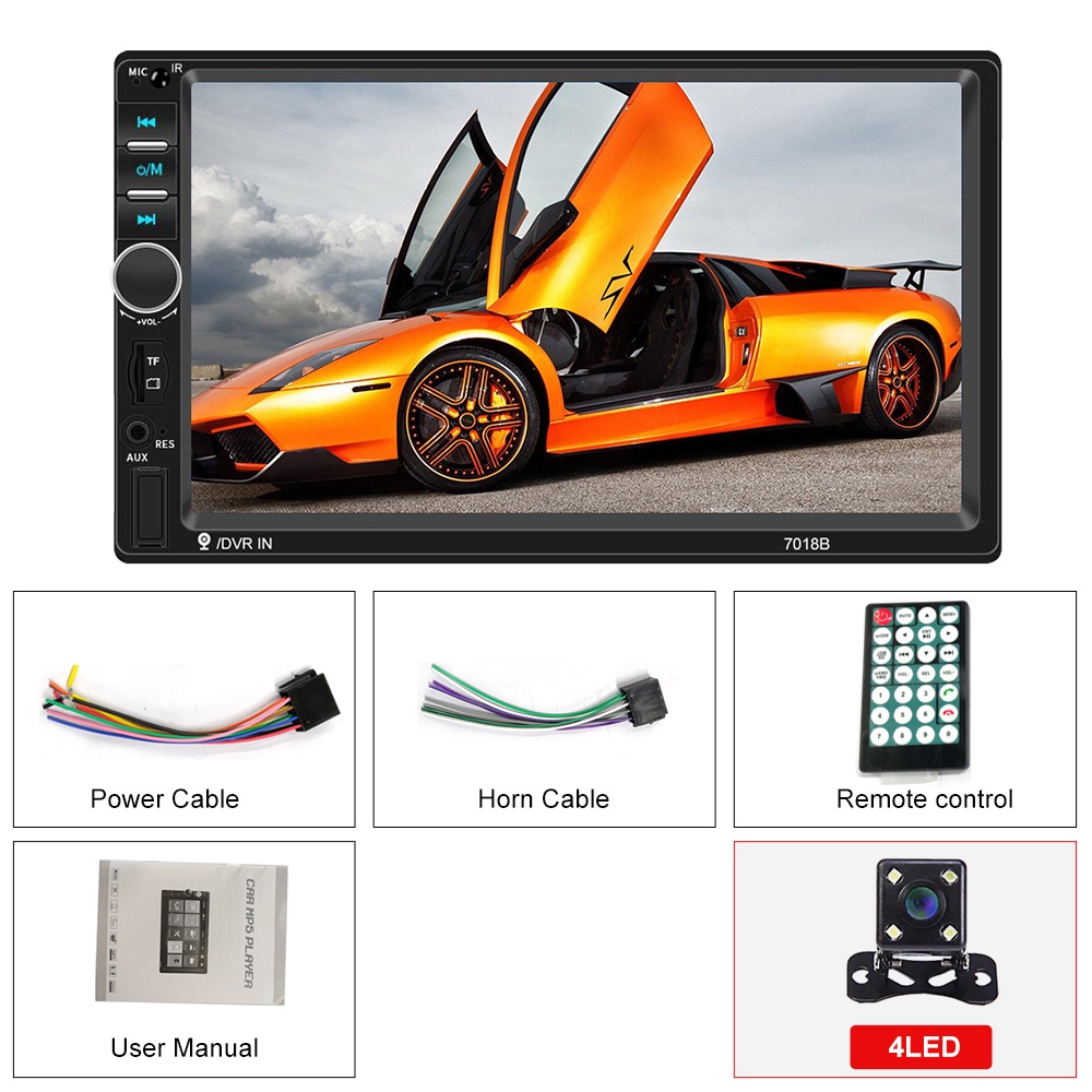 2 Din Car Radio Stereo 7018B Autoaudio FM Receiver 7 INCH HD Touch ...