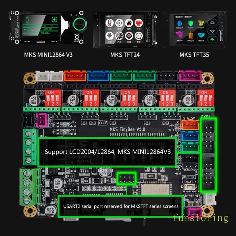 Fun MKS Tinybee บอร์ดควบคุม Esp32 Wifi Mini รองรับ LCD2004 12864 MKS ...
