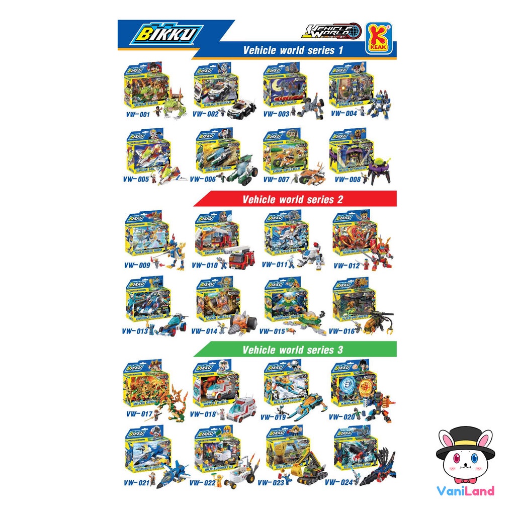 ตัวต่อบิคคุ ลิขสิทธิ์แท้จากญี่ปุ่น 24 แบบ Block BIKKU VaniLand | Shopee ...