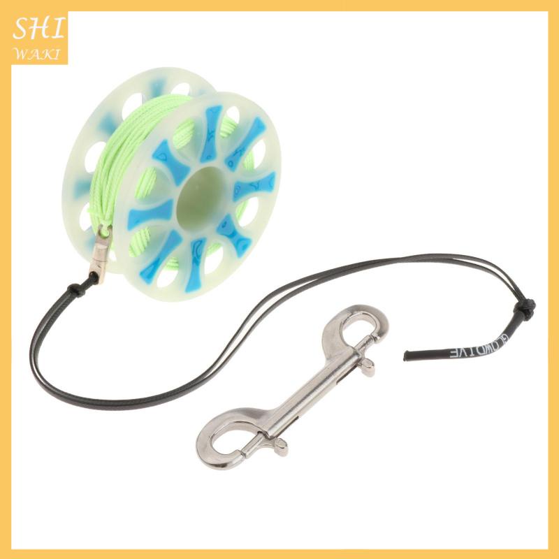 [Shiwaki] รอกม้วนนิ้วดําน้ํา แบบเรืองแสง พร้อมตะขอสเตนเลส 30 ม. 100 ฟุต ...