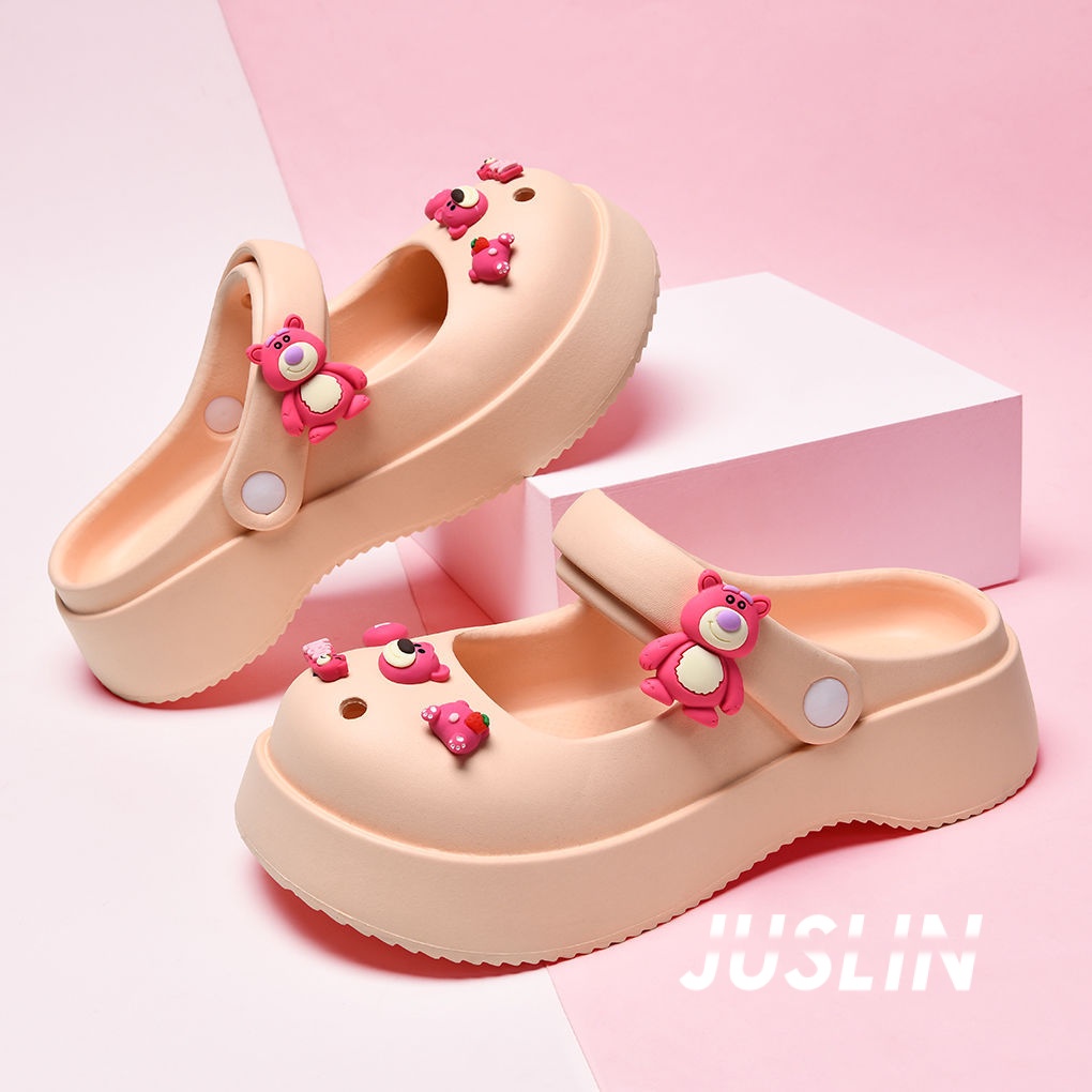 JUSLIN รองเท้า รองเท้าหัวโต อ่อนนุ่ม สไตล์เกาหลีฮ แฟชั่น สะดวกสบาย ...