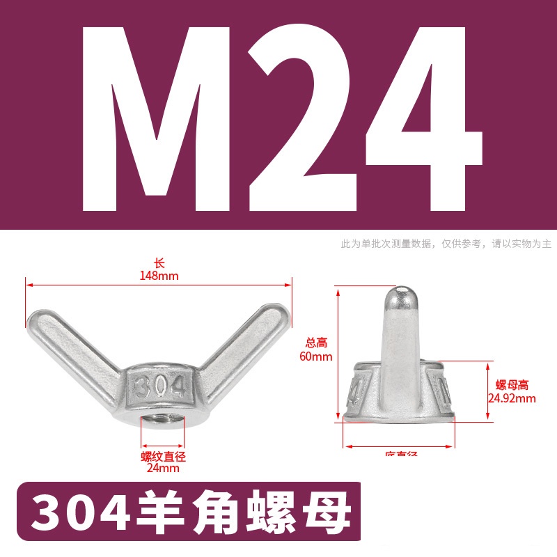 [ Ymh1] หัวน็อต ตัวเมีย หางปลา ปีก สี่เหลี่ยม สแตนเลส 304 เกลียวมิล ...