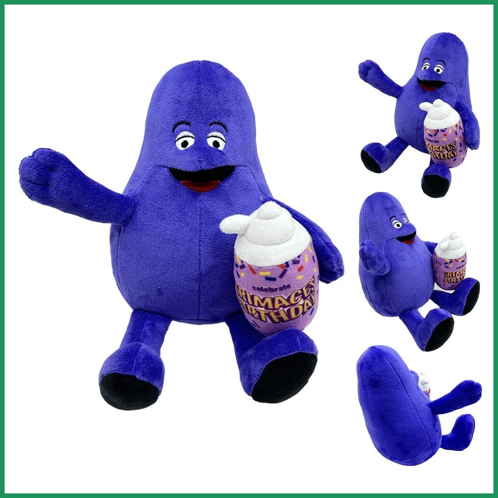 Grimace shake หมวกสีเหลือง Purple Grimace Milkshake Monster Plush Doll ...