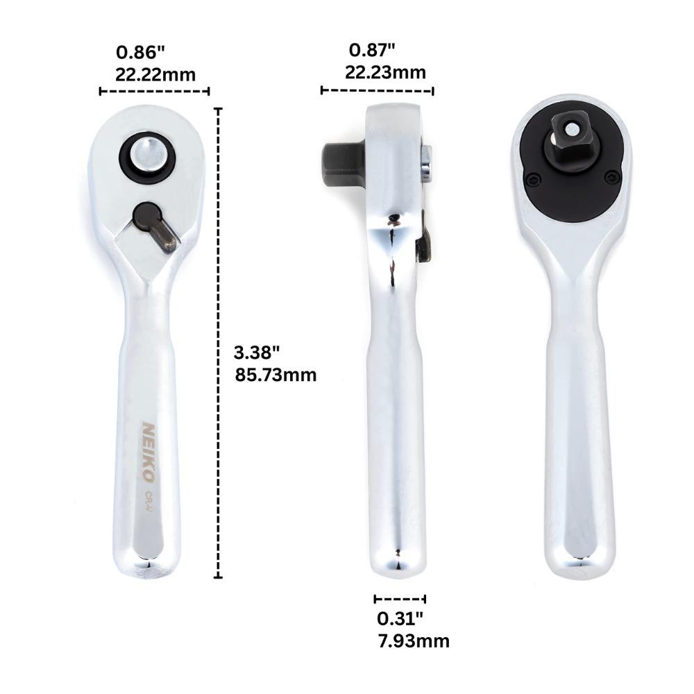 Yelgirlb ไดรฟ ์ Stubby Ratchet, 2-way 72-Tooth Square Head Spanner ...