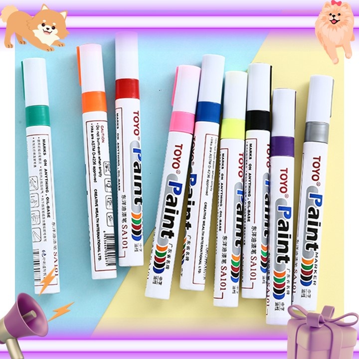 (ร้านคนไทย 100%) ปากกาเขียนยาง TOYO Paint ปากกา อเนกประสงค์ เขียนป้าย ...