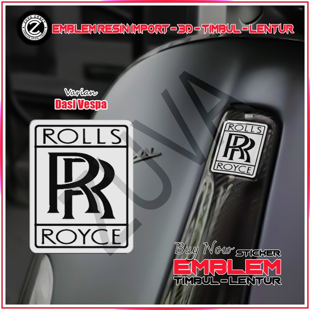 Putih Vespa EMBLEM STICKER LOGO ROLLS ROYCE สีขาวนูน Vespa STICKER ...