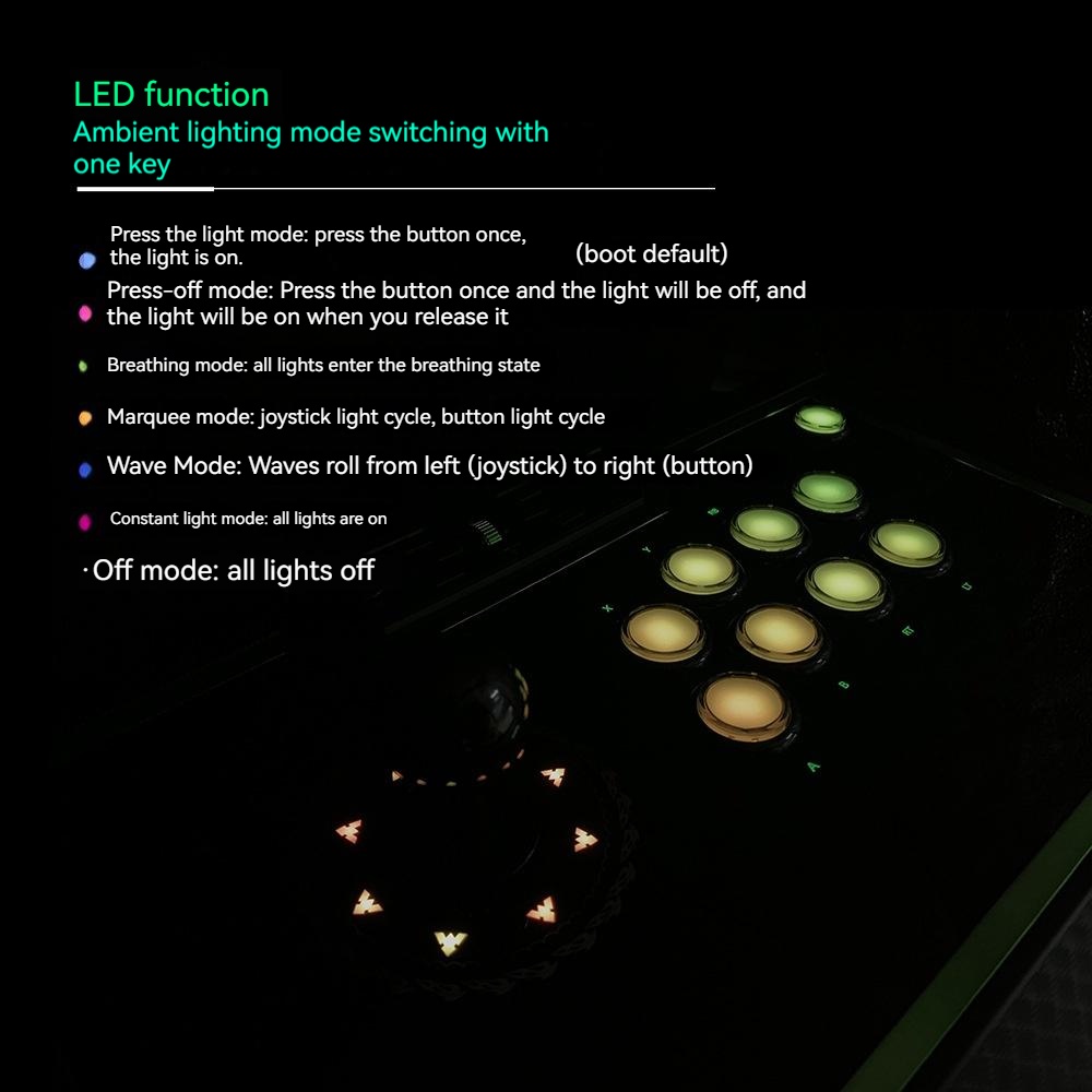 Qanba Quanba Q8 จอยสติ๊กเล่นเกม RGB U4JA แบบเงียบ ปรับแต่งสีได้ ...