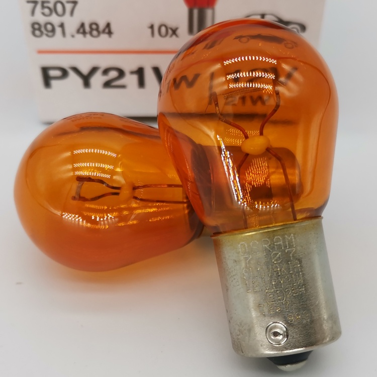 Osram OSRAM 7507 GERMANY หลอดไฟเลี้ยว มุมคดเคี้ยว 12V PY21W E1 2EH สี ...