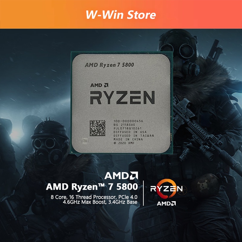 พร้อมส่ง AMD Ryzen 7 5800 R7 5800 3.4 GHz 8-core 16 เกลียว 65W CPU 100-000000456 ซ็อกเก็ต AM4 ...
