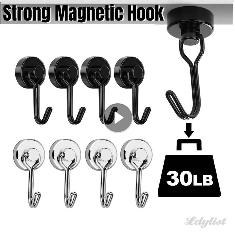ღ Heavy Duty Magnetic Hook 360องศา Rotatable Hook Strong Neodymium ...