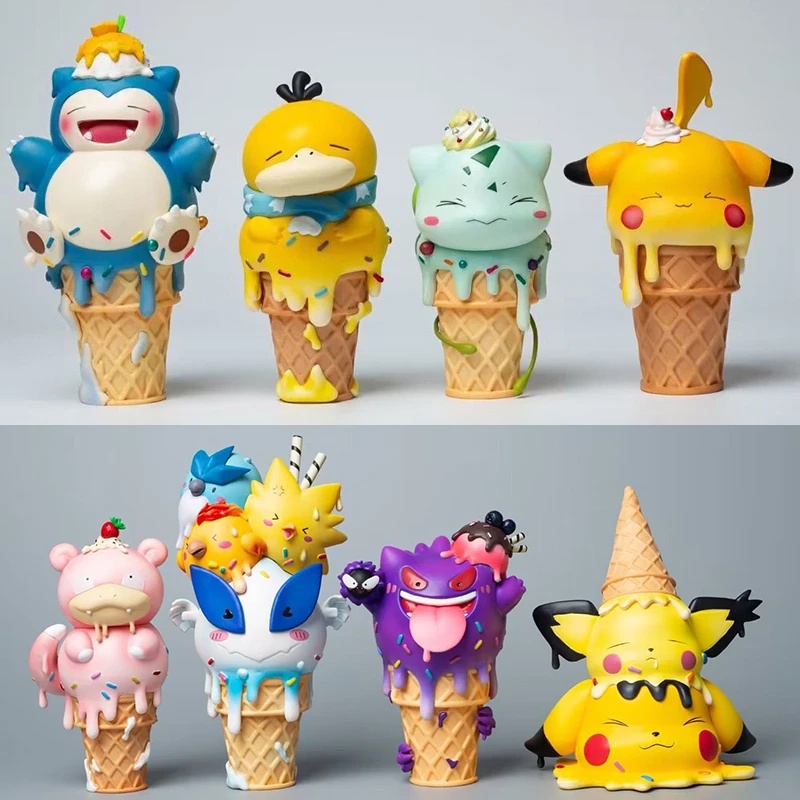 ฟิกเกอร์ Pokemon Pikachu Ice Cream Slowpoke Gengar Snorlax Bulbasaur ...