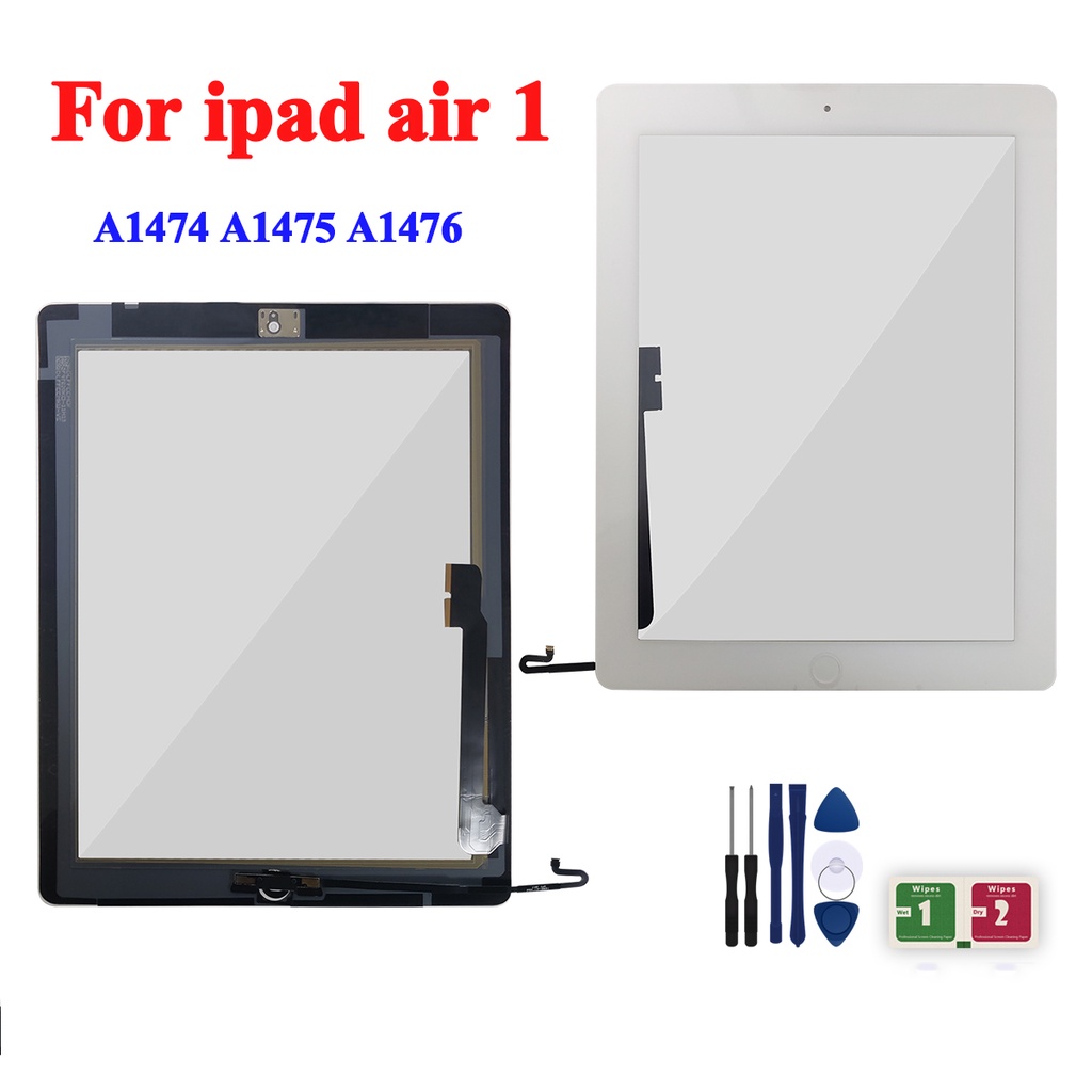 อะไหล่หน้าจอสัมผัสดิจิทัล พร้อมปุ่มโฮม สําหรับ ipad air 1 A1474 A1475 ...