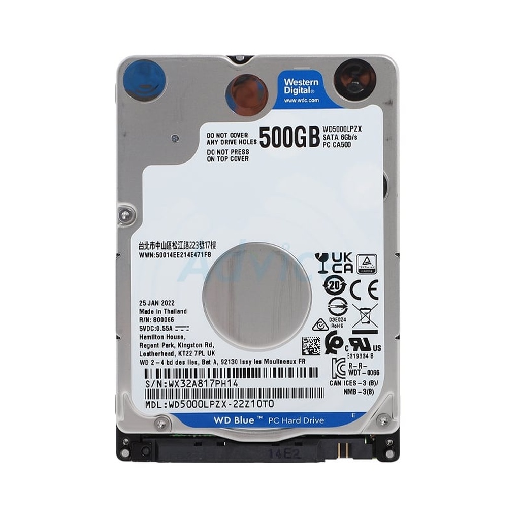 500 GB HDD (NOTEBOOK) WD BLUE (5400RPM, 128MB, SATA-3, WD5000LPZX ...