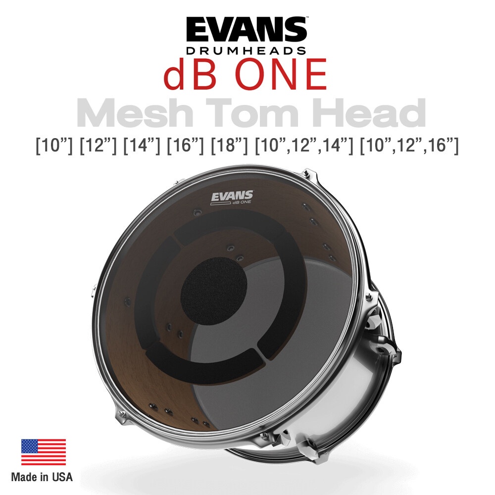 Evans™ dB ONE Mesh Tom Head หนังกลองทอม แบบลดเสียงตี หนังตาข่าย 1 ชั้น ...