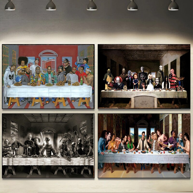 The Last Supper สยองขวัญภาพยนตร์ตัวละครเพลง Star Collage โปสเตอร์พิมพ์ ...