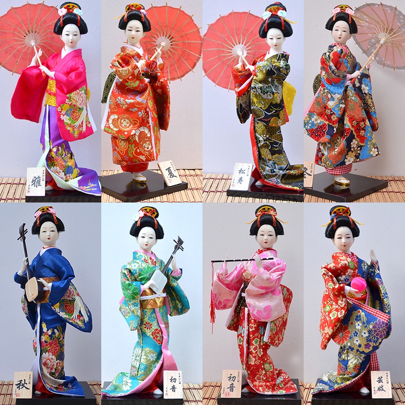 12-inch restaurant decorative geisha Japanese doll kimono doll Juan Japanese ornaments home ...