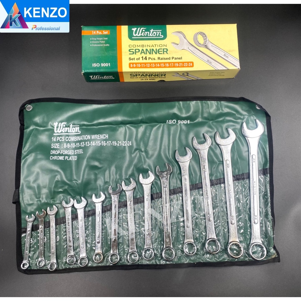 TOOLS WINTON ชุดประแจแหวนข้างปากตาย ประแจรวม ขนาด 8-24mm 14ตัว/ชุดS | Shopee Thailand