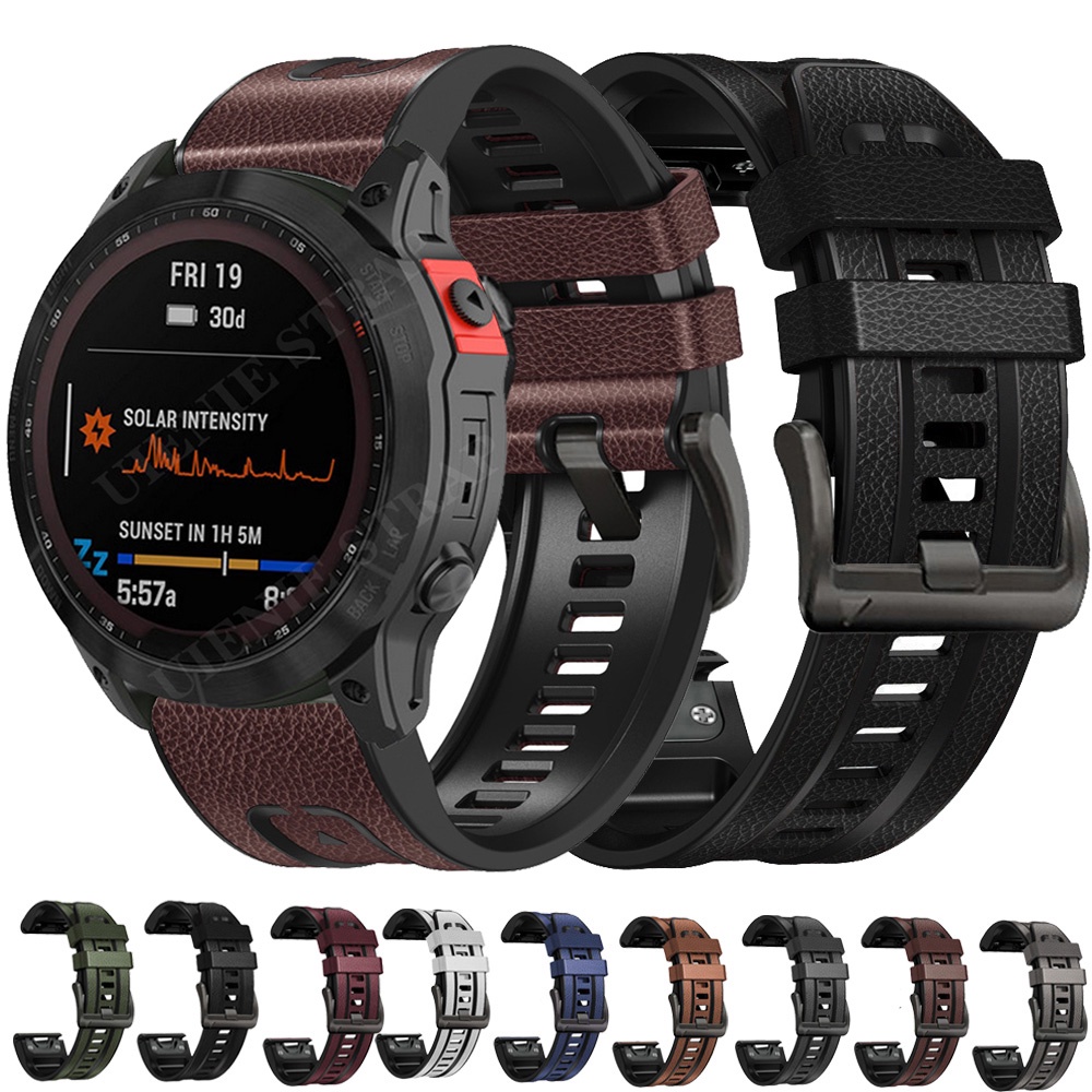 สําหรับ Garmin Fenix 7 7x 6 6x Pro Sapphire GPS 5 5x Plus สายหนัง ปลด ...