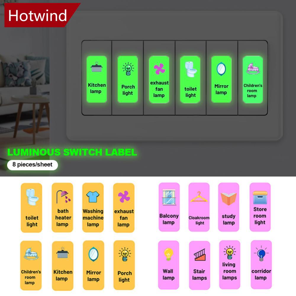 Hotwind สติกเกอร์ฉลาก เรืองแสงในที่มืด เปิด ปิด สําหรับติดปุ่มสวิตช์ไฟ A4G7 | Shopee Thailand