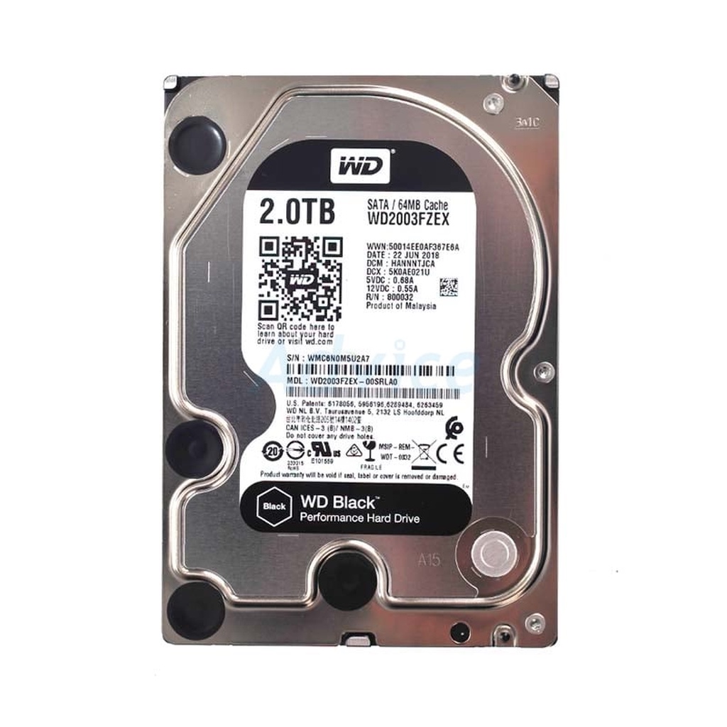 2 TB HDD WD BLACK (7200RPM, 64MB, SATA-3, WD2003FZEX) | Shopee Thailand