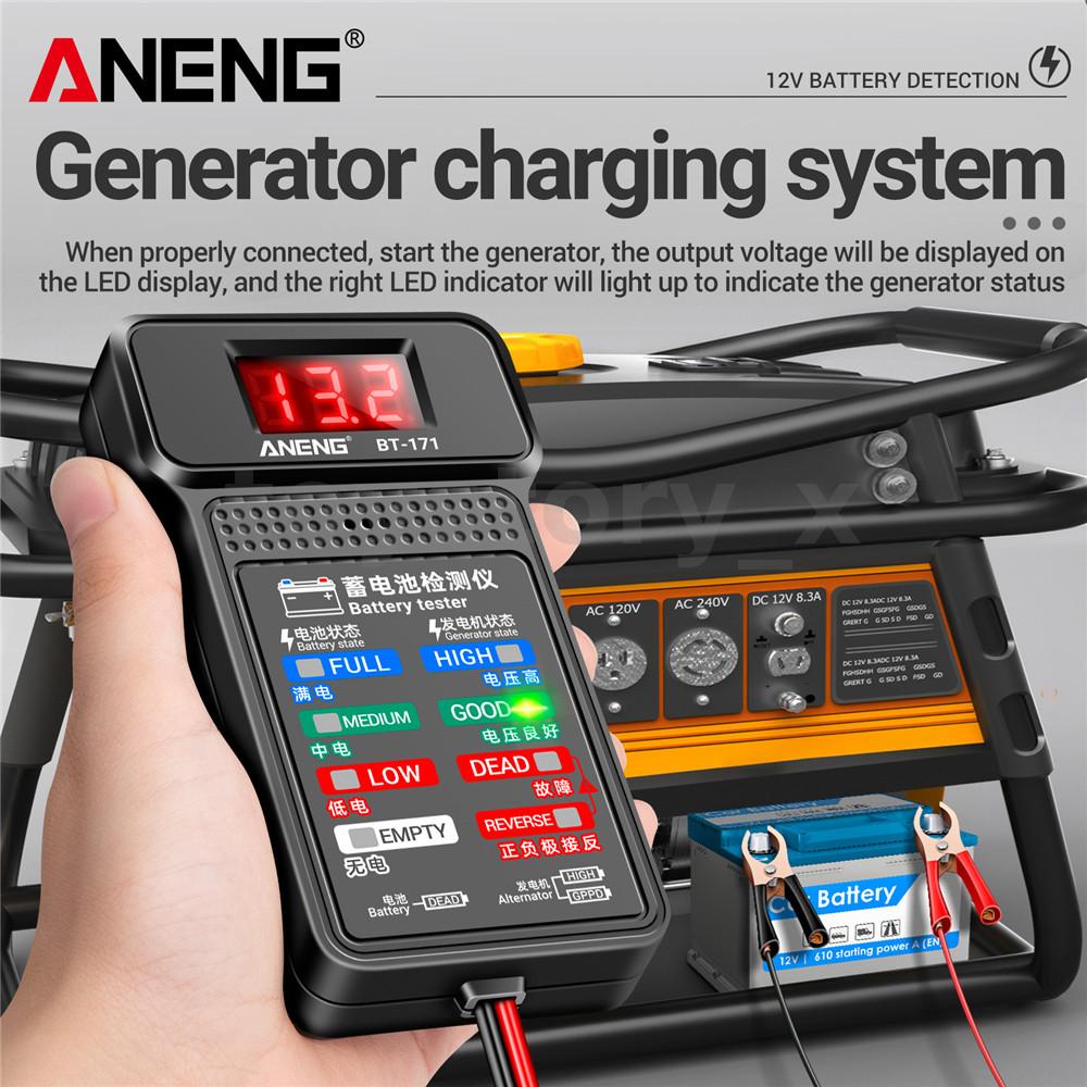 Aneng BT-171 เครื่องทดสอบแบตเตอรี่ 12V LCD ดิจิทัล เครื่องวิเคราะห์แบตเตอรี่อัตโนมัติ ระบบชาร์จ ...