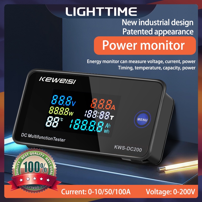 Lighttime DC 0-200V โวลต์มิเตอร์แอมป์มิเตอร์ KWS Power Energy Meter LED ...