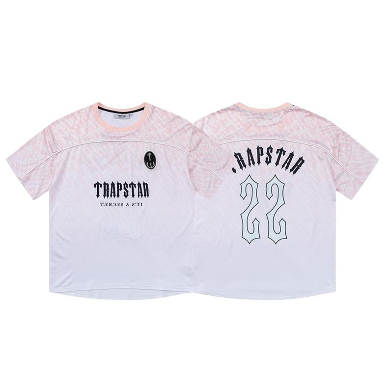 เสื้อกีฬาแขนสั้น ลายทีมชาติฟุตบอล Trapstar Monogram ไล่โทนสีขาว ...