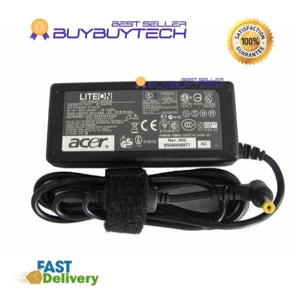 buybuytech Acer Adapter 19V/3.42A 5.5 x 1.7mm (Black) สายแปลงโน๊ตบุค ...