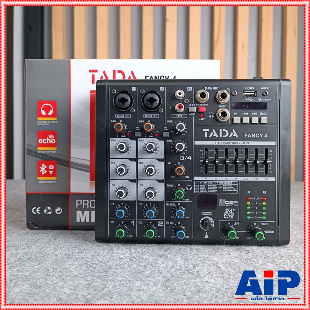 TADA FANCY-4 MIXER สีดำ มิกเซอร์อนาล็อก 4 ช่องสัญญาณ Bluetooth บลูทูธ ...