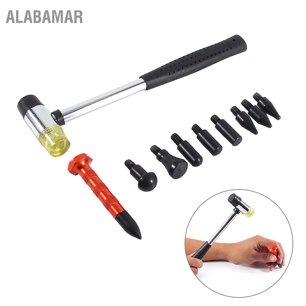 ALABAMAR เครื่องมือ Dent Ding Hammer 9 หัว Tap Down Kit Knockdown Tool ...
