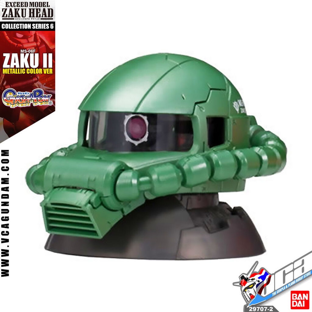 BANDAI GASHAPON EXCEED MODEL ZAKU HEAD 6 MS-06F ZAKU II (METALLIC COLOR ...