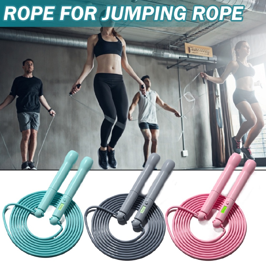 Jump Ropes with Counter Kids Adjustable PVC Wire Rope Fitness Crossfit ...