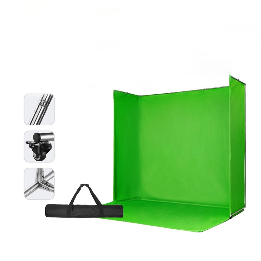 ฉาก Green Screen Chroma Key Backdrop Kit ขนาด 3x3.2 ม ฉากถ่ายรูป ฉาก ...