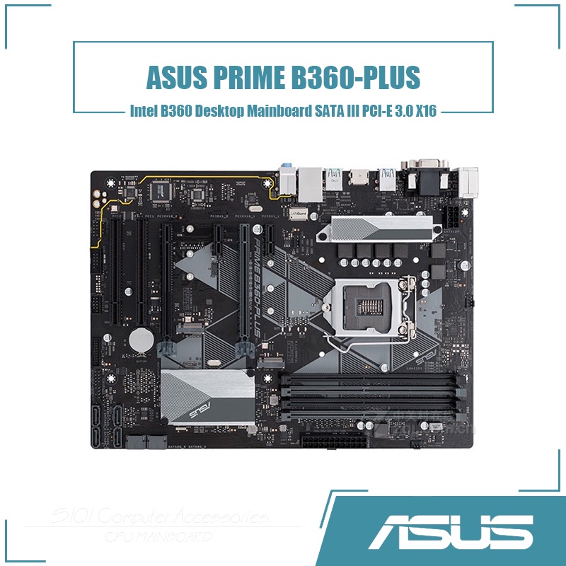 Asus PRIME B360-PLUS เมนบอร์ดคอมพิวเตอร์ LGA 1151 DDR4 64G สําหรับ Intel B360 เดสก์ท็อปเมนบอร์ด ...