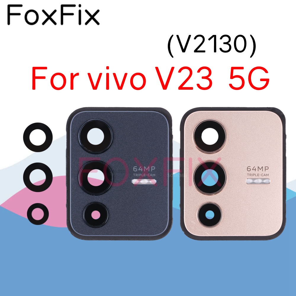 ฝาครอบเลนส์กล้องด้านหลัง พร้อมกรอบ แบบเปลี่ยน สําหรับ vivo V23 5G V2130 ...