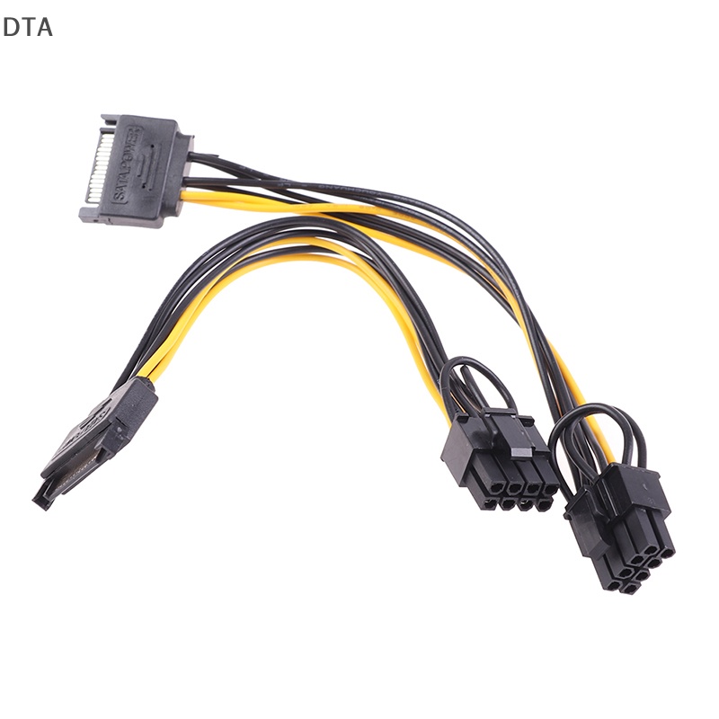 Dta สายเคเบิลพาวเวอร์ซัพพลาย 15pin SATA ตัวผู้ เป็น 8pin(6+2) PCI-E 15 ...