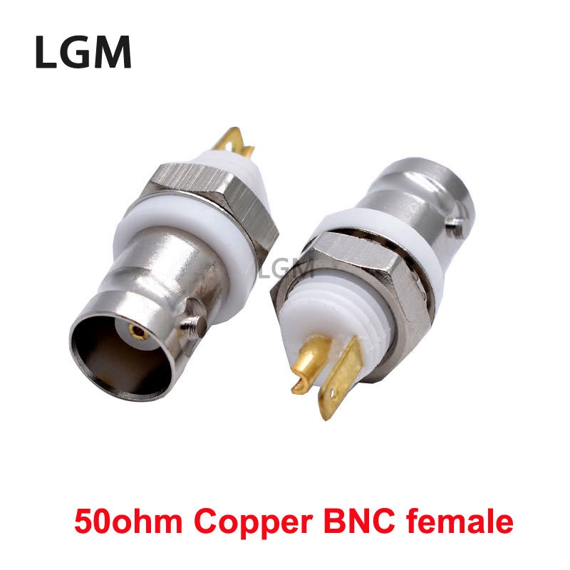 Bnc-ky ซ็อกเก็ตทองแดง เชื่อมต่อแผงหัวเชื่อมบัดกรี Q9 ตัวเมีย 50OHM BNC-50KY | Shopee Thailand