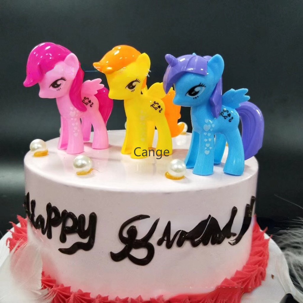 ของเล่นตุ๊กตา My Pony Cake Top ของขวัญวันเกิด 3 ชิ้น ต่อชุด | Shopee Thailand