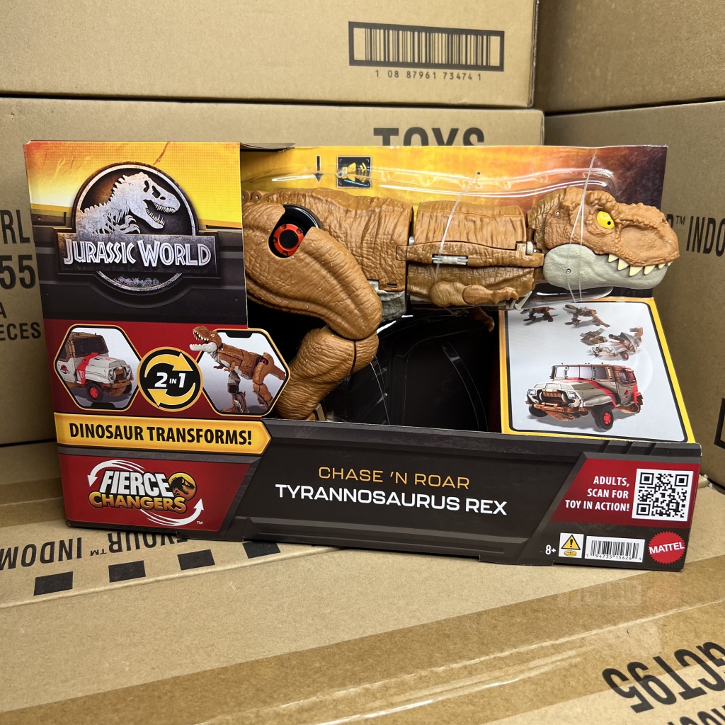 Mattel Jurassic World Chase 'N Roar ฟิกเกอร์ไดโนเสาร์ไทแรนโนซอรัสเร็กซ์ ...