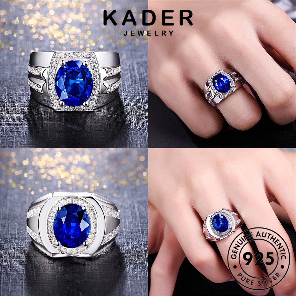 KADER Jewelry Sapphire Simple Silver Emerald Rings เครื่องประดับผู้ชาย 925 M083 | Shopee Thailand