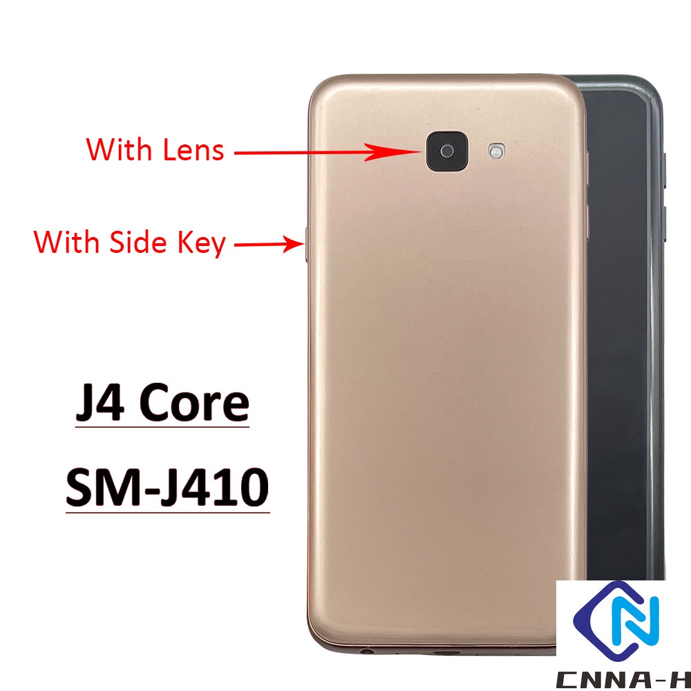 ใหม่กลับแบตเตอรี่ประตูด้านหลังฝาครอบปุ่มด้านข้างพร้อมเลนส์สําหรับ Samsung Galaxy J4 Core SM-J410 ...