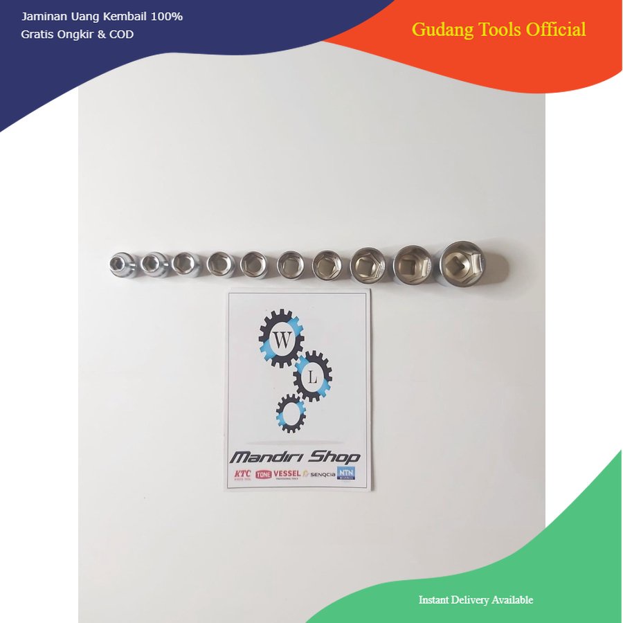 KTC 10 PC KEMBANG 6 SQUARE 3/8 SHOCK KEY PACKAGE ขนาด 07-21 | Shopee Thailand