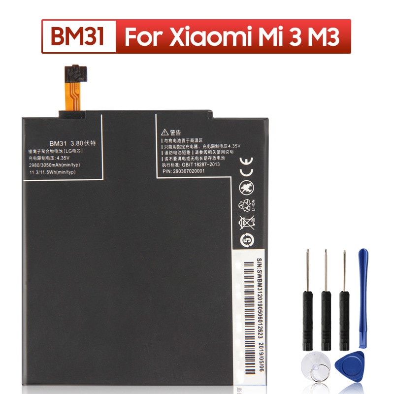 BM31เปลี่ยนแบตเตอรี่โทรศัพท์สำหรับ Xiaomi Mi 3 M3 Mi3โทรศัพท์แบตเตอรี่ ...